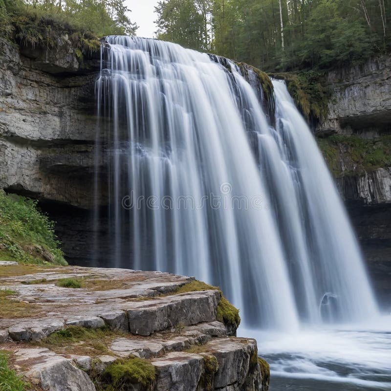 Panoramic Beautiful Deep Forest Waterfall in Thailand Spring Background ...