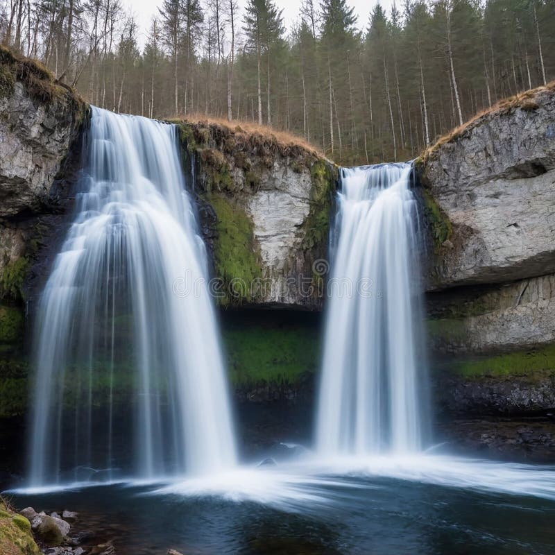 Panoramic Beautiful Deep Forest Waterfall in Thailand Spring Background ...