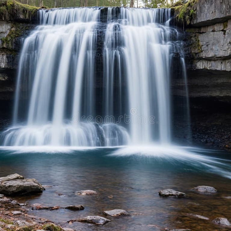 Panoramic Beautiful Deep Forest Waterfall in Thailand Spring Background ...