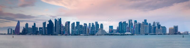 Beautiful Doha Sky Line Qatar Editorial Stock Photo - Image of arab ...