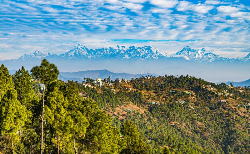 Panoramic Beautiful View of Mount Trisul, Nanda Devi with the Beautiful ...