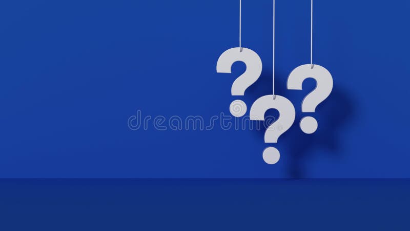 Panoramic Blue Background with Question Mark Hanging Stock Footage ...