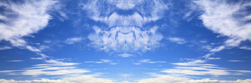 Panoramic Blue Sky Background Stock Image - Image of backdrop ...