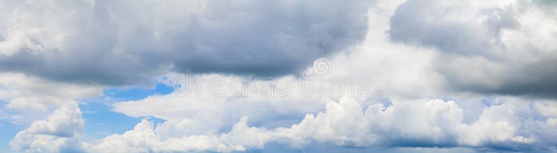 Panoramic Blue Sky and Cloud Storm in Summertime Beautiful Background ...