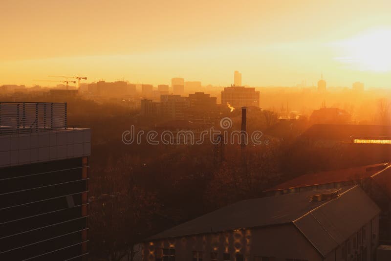 Panoramic Bucharest Skyline Seen from Pipera Stock Image - Image of ...