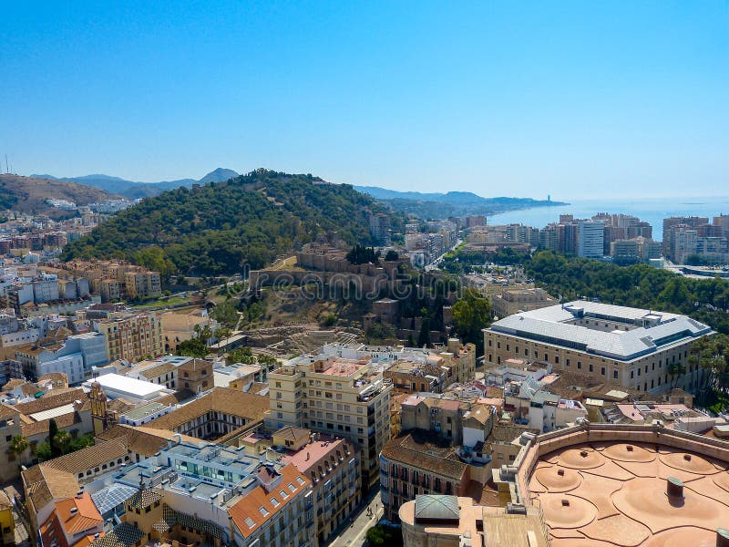 Panoramic Castle Alcazaba of Malaga Stock Image - Image of castle ...