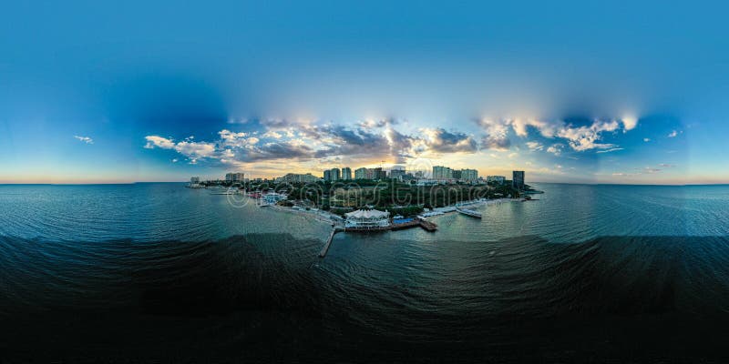 Panoramic city beach editorial photo. Image of dawn - 191272966