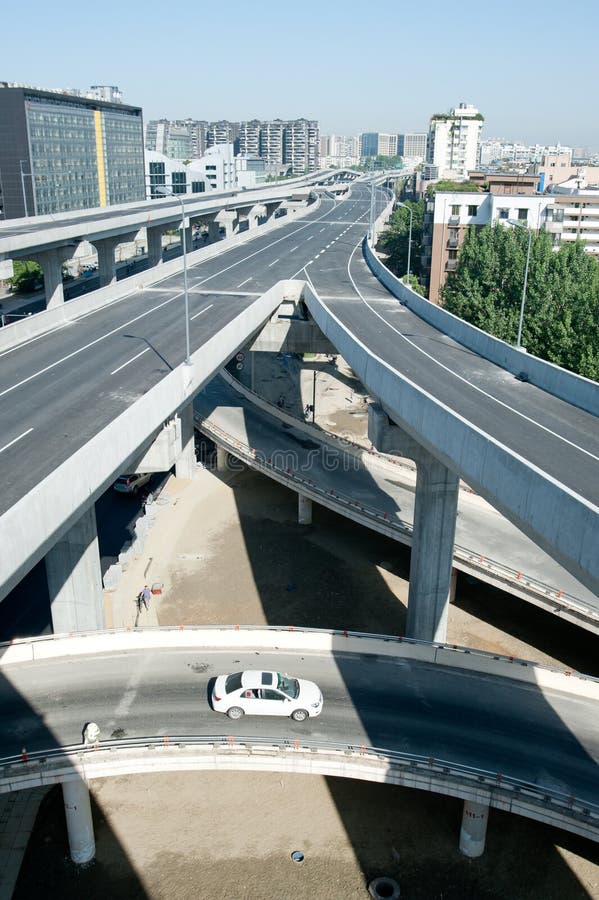 Panoramic city overpass stock image. Image of roads, overpass - 31697375
