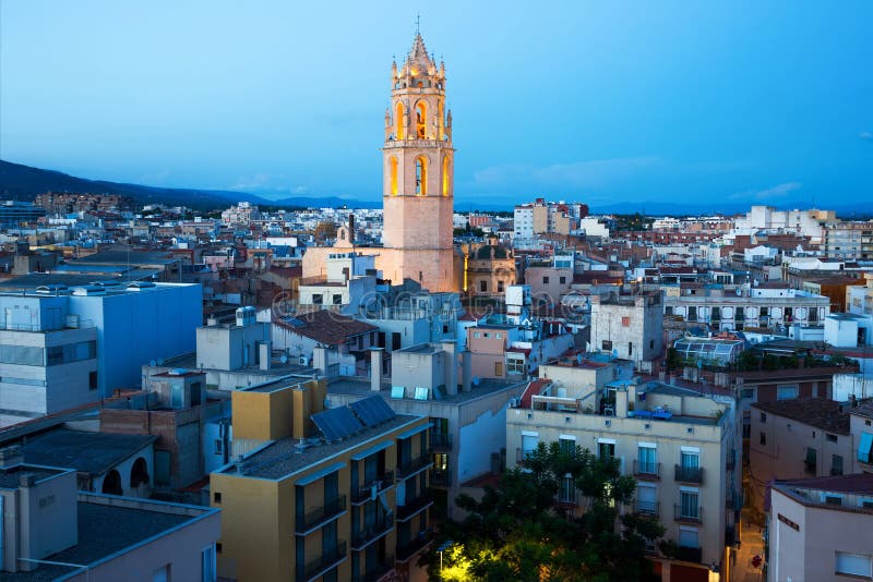 View on Reus stock photo. Image of buildings, illumination - 201725624