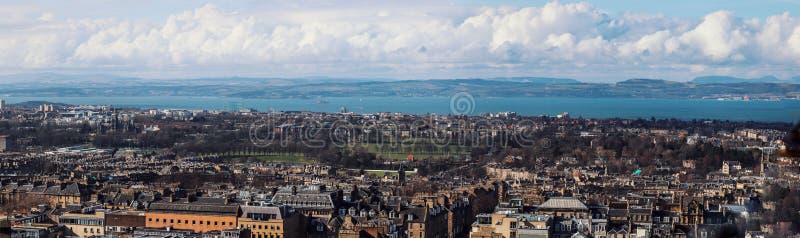 Panoramic Cityscape of Edinburgh on a Sunny Day Editorial Photo - Image ...