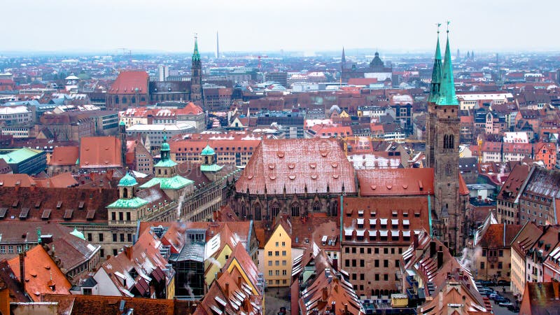 Panoramic Cityscape of Nuremberg, Germany Stock Image - Image of ...