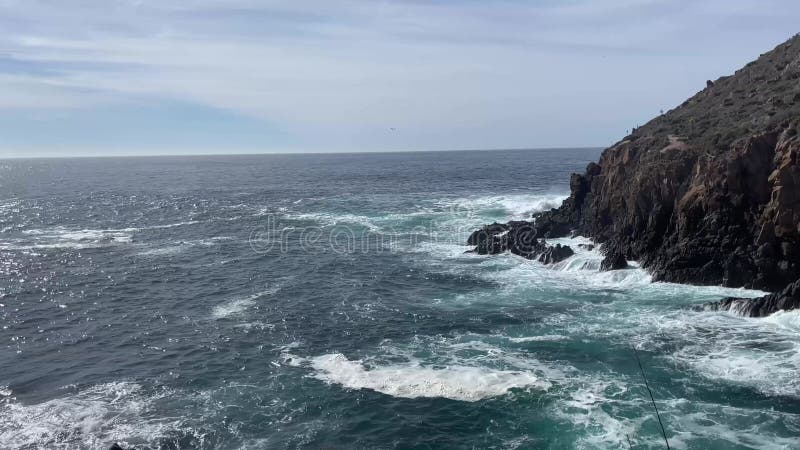 Panoramic of the Cliff Where the Bufadora is, Which is a Geyser that is ...