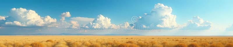 Panoramic Clouds Stretch Out Across a Vast Open Plain, Landscape, Plain ...