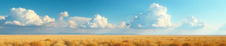 Panoramic Clouds Stretch Out Across a Vast Open Plain, Landscape, Plain ...