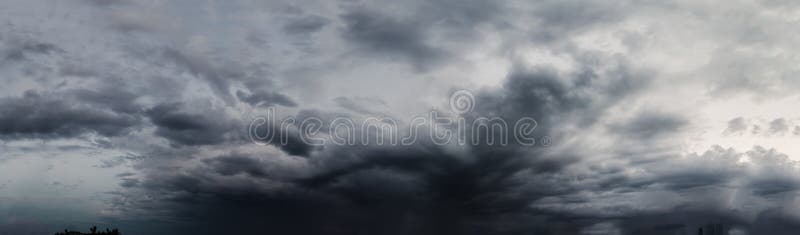 Panoramic Cloudy Sky, Storm Clouds Forming Stock Photo - Image of ...