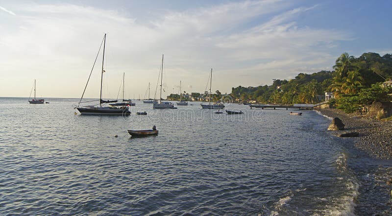 Panoramic of the Coast of Roseau, Dominica Island Stock Image - Image ...
