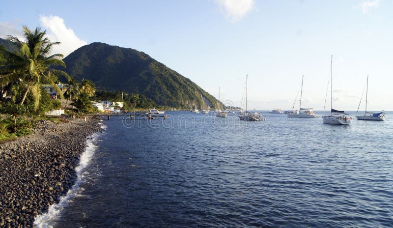 Panoramic of the Coast of Roseau, Dominica Island Stock Image - Image ...