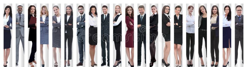 Panoramic Collage of Groups of Successful Employees. Stock Photo ...