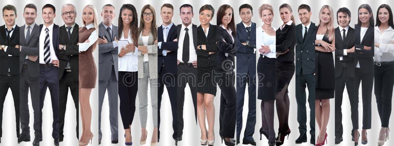 Panoramic Collage of Groups of Successful Employees. Stock Photo ...