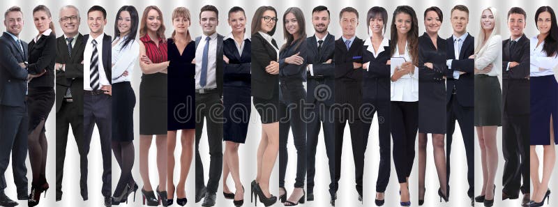 Panoramic Collage of a Large and Successful Business Team Stock Photo ...