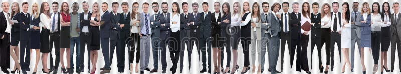 Panoramic Collage of a Large and Successful Business Team Stock Image ...