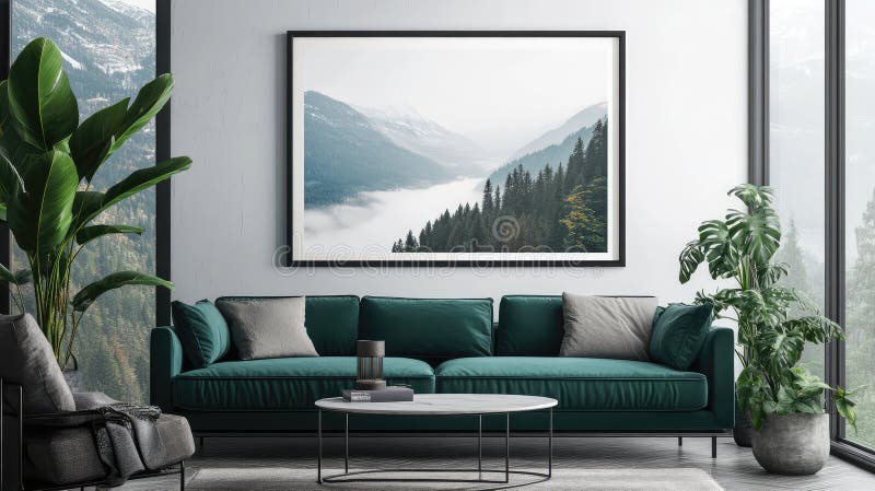 Panoramic Collage Mockup with 8-Part Frame Stock Photo - Image of ...