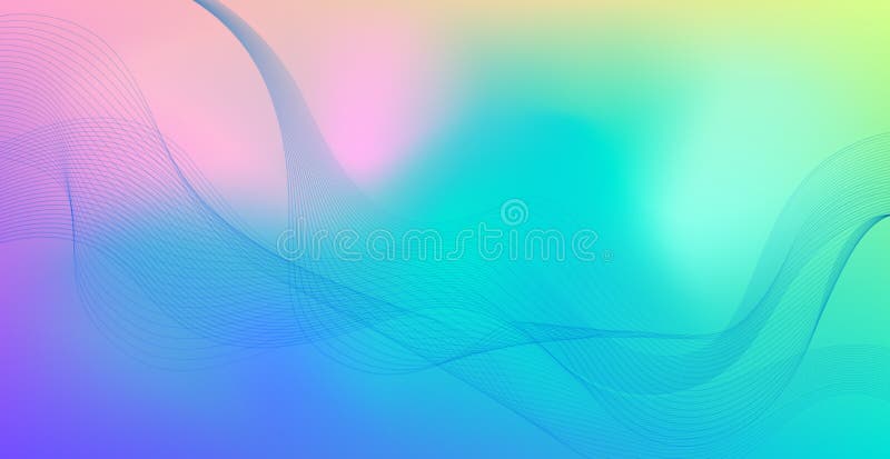 Panoramic Colorful Abstract Stylish Multi Background with Wavy Lines ...