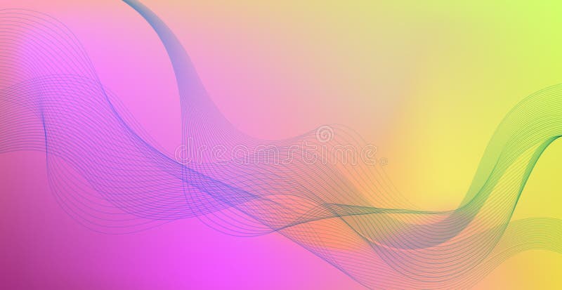 Panoramic Colorful Abstract Stylish Multi Background with Wavy Lines ...