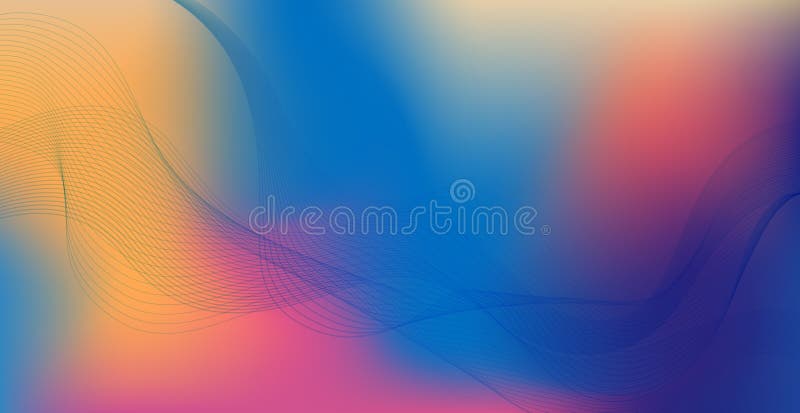 Panoramic Colorful Abstract Stylish Multi Background with Wavy Lines ...