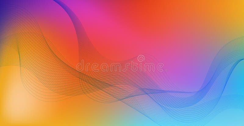 Panoramic Colorful Abstract Stylish Multi Background with Wavy Lines ...