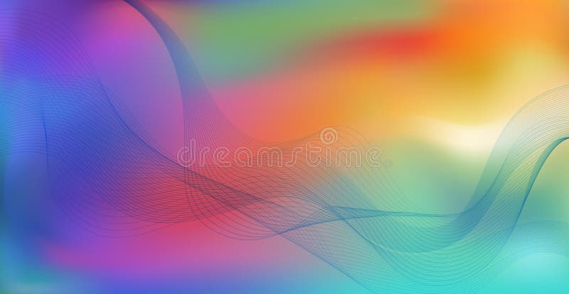 Panoramic Colorful Abstract Stylish Multi Background with Wavy Lines ...
