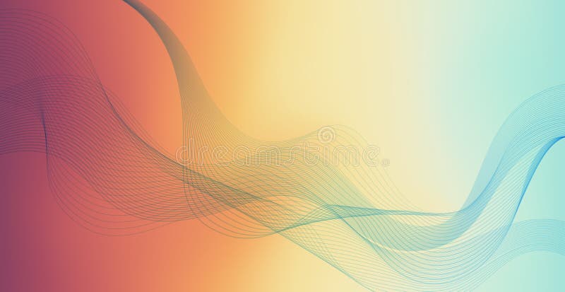 Panoramic Colorful Abstract Stylish Multi Background with Wavy Lines ...