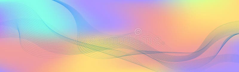 Panoramic Colorful Abstract Stylish Multi Background with Wavy Lines ...