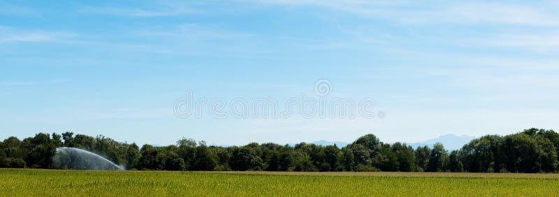 Panoramic Countryside Landscape Stock Image - Image of agriculture ...