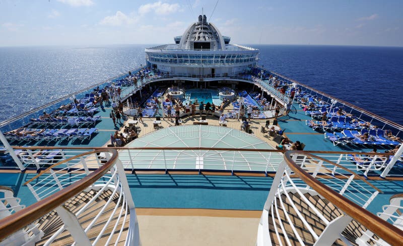 Panoramic deck cruise ship editorial stock image. Image of lazy - 35725859