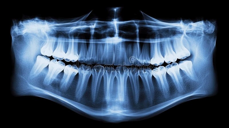 Panoramic Dental X-ray Showing Teeth Structure and Jaw Alignment Stock ...