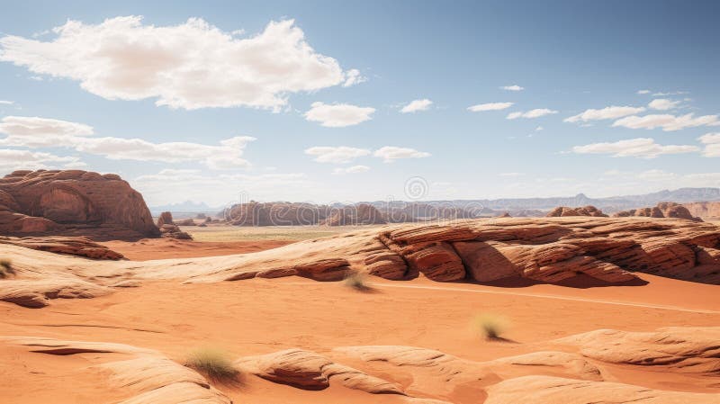 Panoramic Desert Horizon View Stock Illustration - Illustration of vast ...