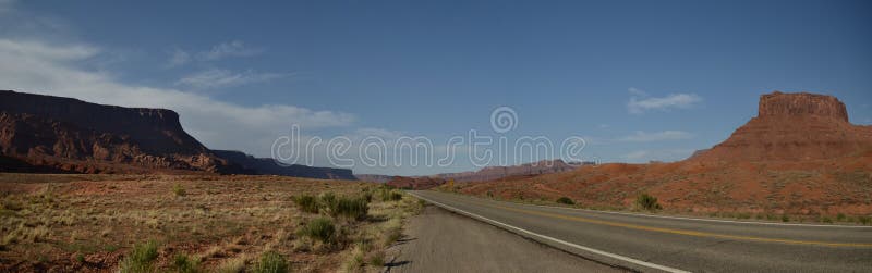 Panoramic desert road stock photo. Image of america, asphalt - 25615428