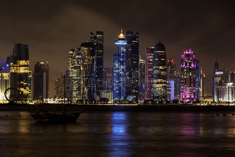Panoramic Doha Skyline West Bay Doha Editorial Stock Photo - Image of ...