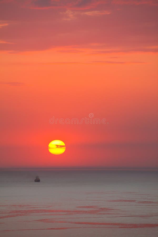 Panoramic Dramatic Tropical Sunset Sky and Sea at Dusk Stock Image ...