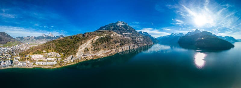 Panoramic Drone Aerial View of Manvers Lake, Rotherham, South Yorkshire ...