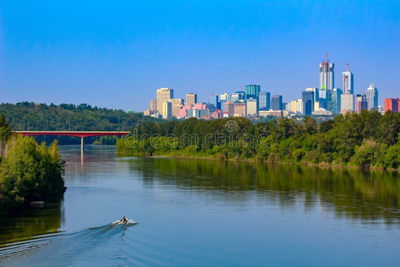 Panoramic Edmonton River Valley Skyline Stock Photo - Image of forest ...