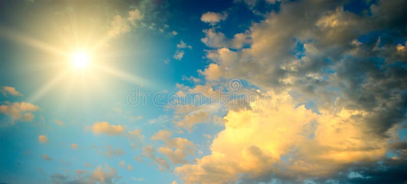 Panoramic Epic Sky Landscape Stock Image - Image of landscape, gold ...