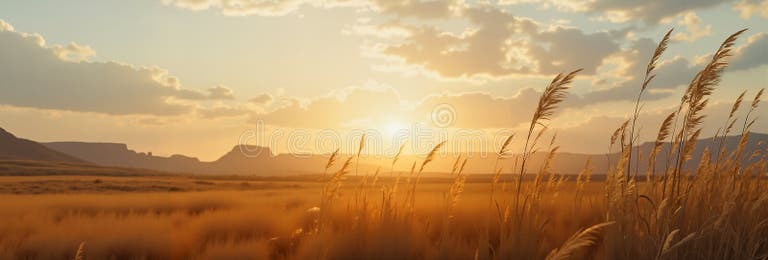 Panoramic field scene stock illustration. Illustration of horizon ...