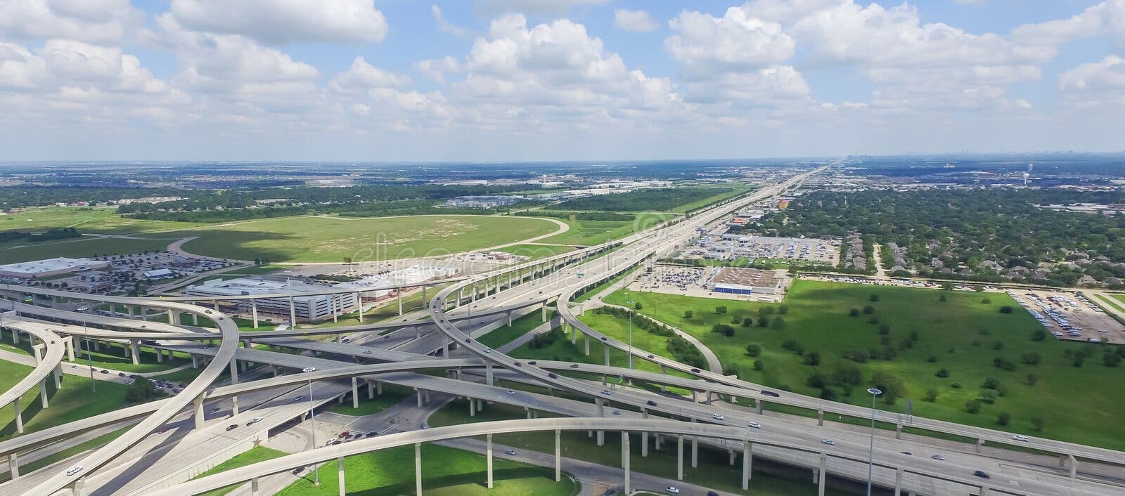 Panoramic Flyover Katy Freeway Interstate 10 Stack Interchange C Stock ...