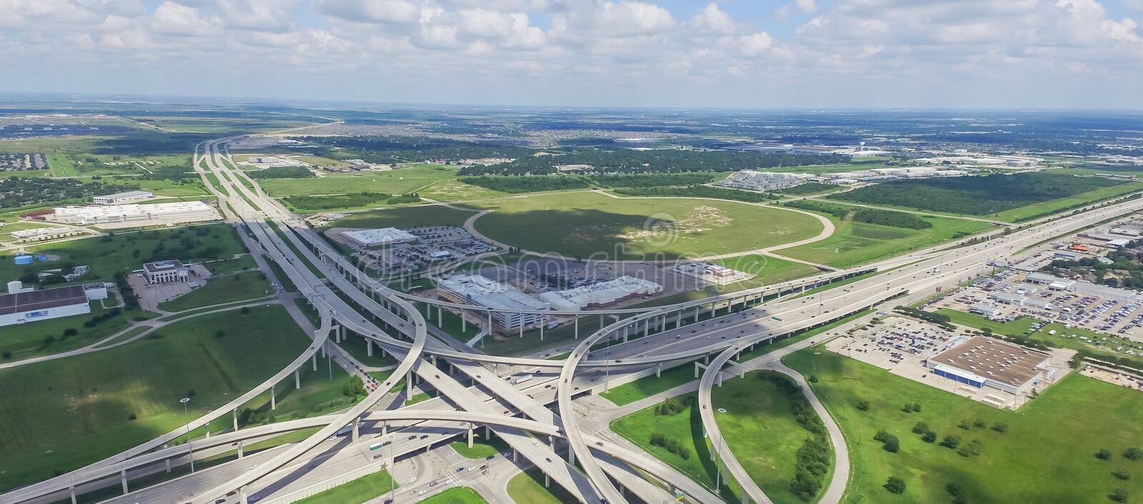 Panoramic Flyover Katy Freeway Interstate 10 Stack Interchange C Stock ...