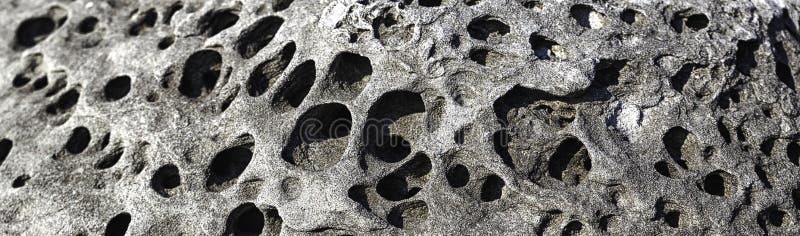 Panoramic Form Texture Image of Porous Stone Stock Image - Image of ...
