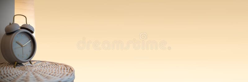 Panoramic Frame for Evening Bedroom Decor with Bedside Lamp and Analog ...