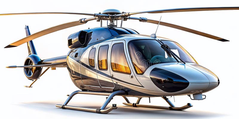 Panoramic Front View of a Private Light Helicopter a Glimpse into ...