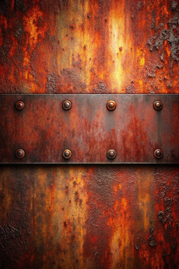 Panoramic Grunge Rusted Metal Texture Background Stock Illustration ...
